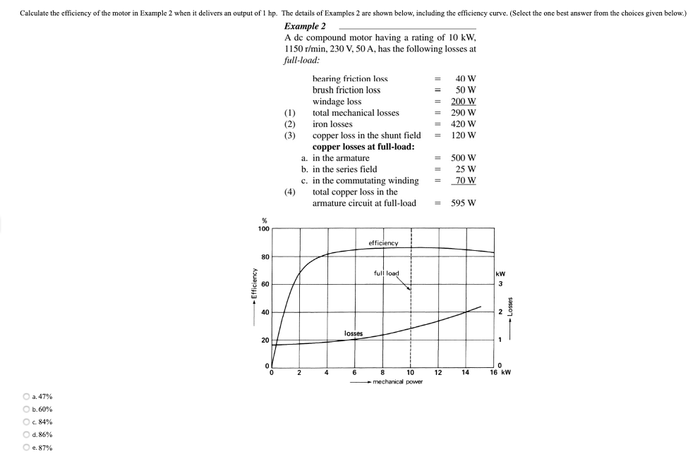 Solved Calculate the efficiency of the motor in Example 2 | Chegg.com