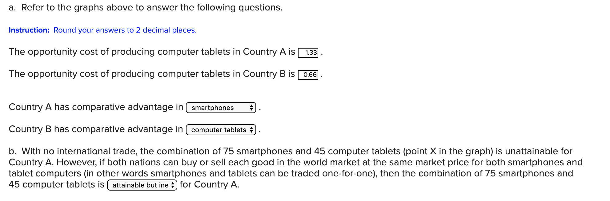 Solved Country A Country B Smartphones 75 - - - - - - | Chegg.com Solved Country A Country B Smartphones 75 - - - - - - | Chegg.com