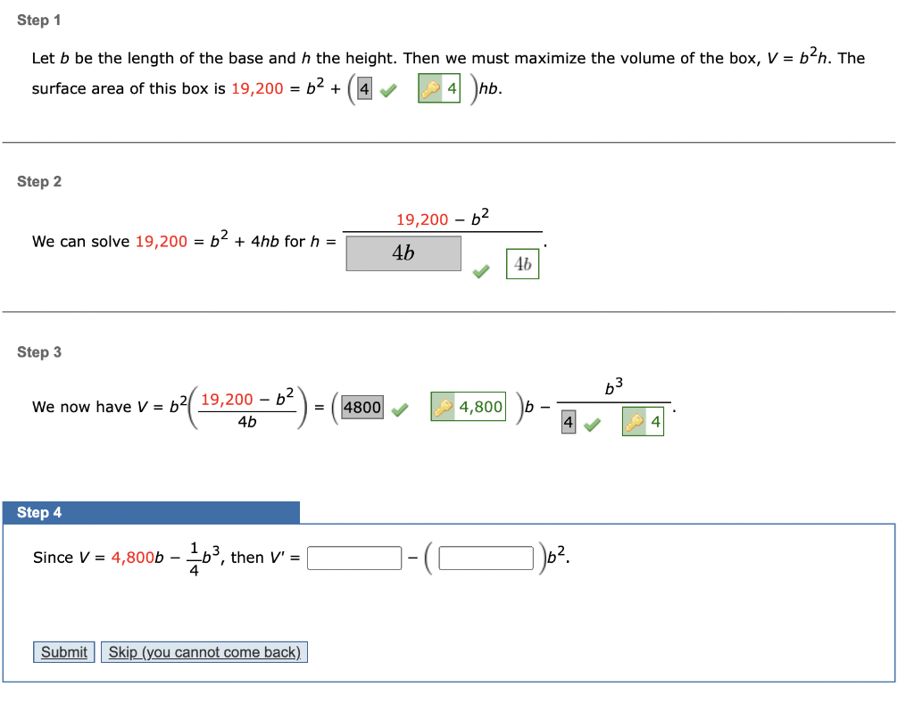 Solved Step 1 Let b be the length of the base and h the | Chegg.com