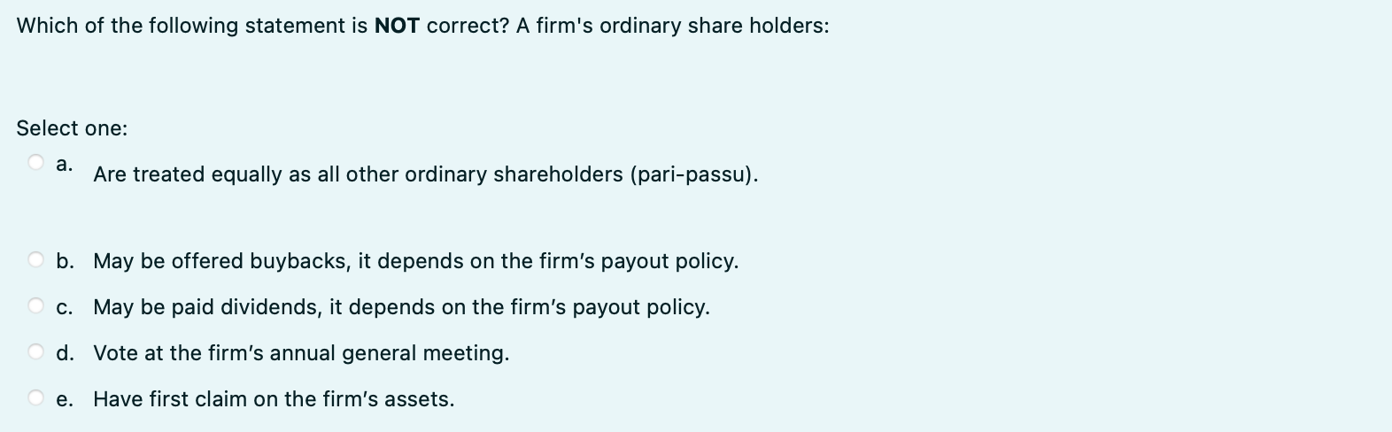 Solved Which of the following statement is NOT correct? A | Chegg.com