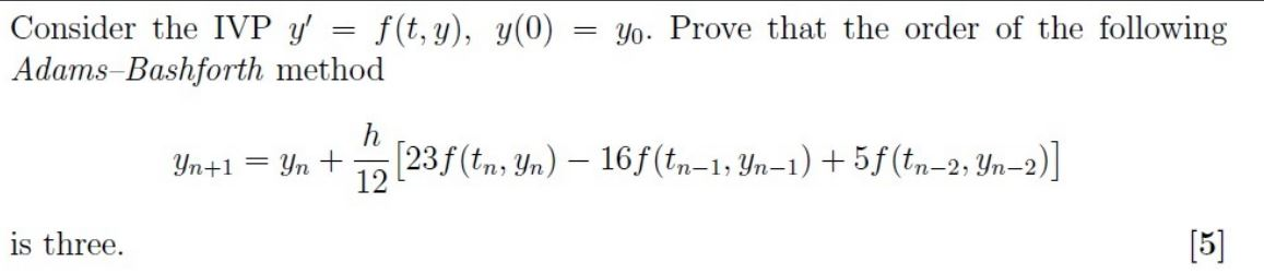 Solved == Yo. Prove that the order of the following Consider | Chegg.com