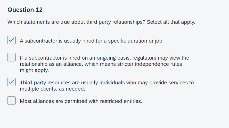 Solved Which statements are true about third party | Chegg.com