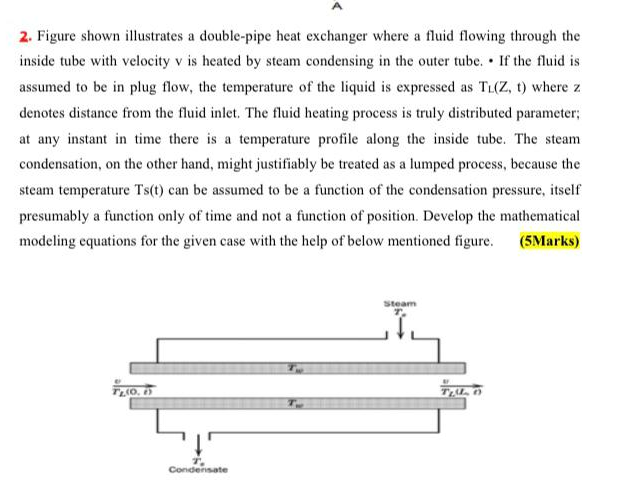 Solved 2. Figure shown illustrates a double-pipe heat | Chegg.com