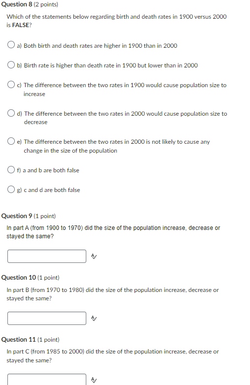 Solved Human population growth The ecology lesson included a | Chegg.com