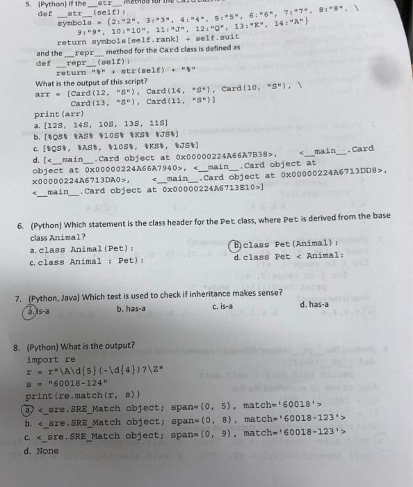 Solved Part A. Multiple Choice. Circle the letter of the | Chegg.com