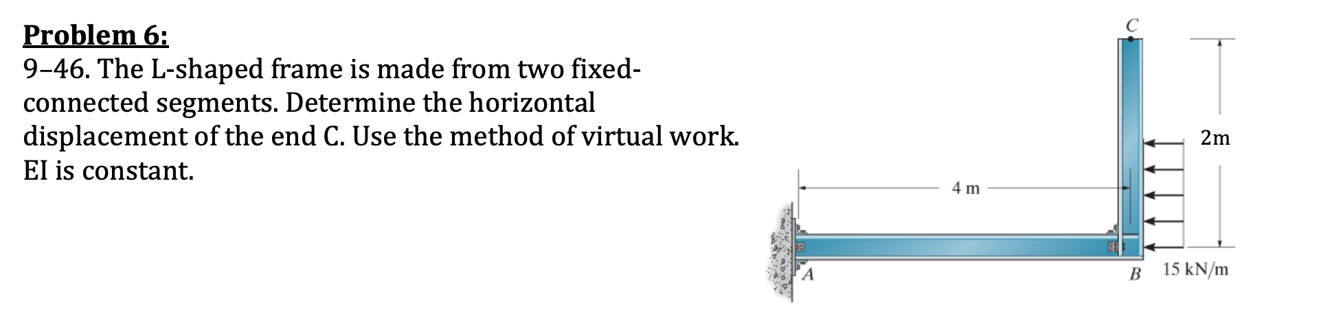 Solved Problem 6: 9–46. The L-shaped frame is made from two | Chegg.com