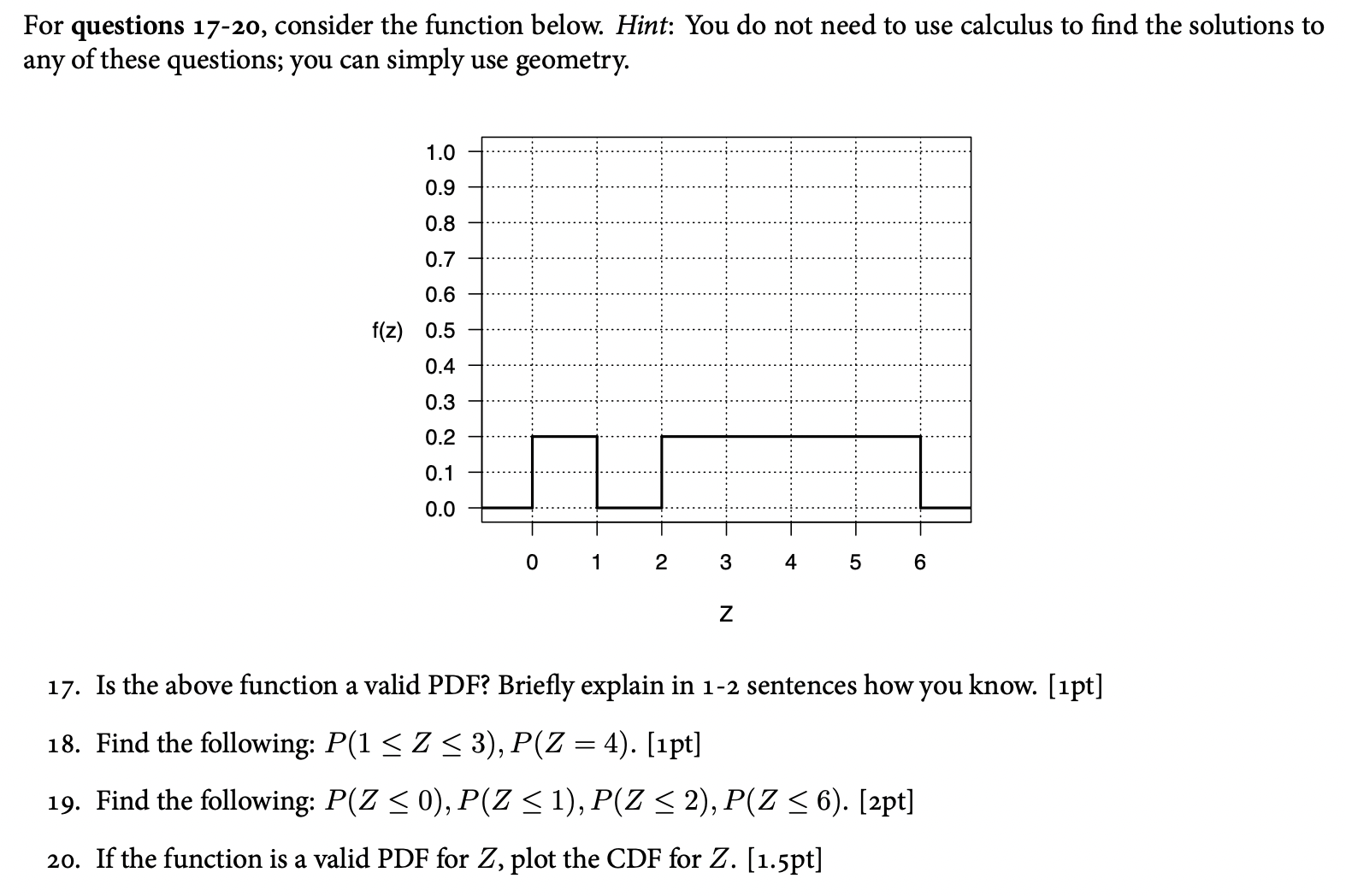 Solved For questions 17-20, ﻿consider the function below. | Chegg.com