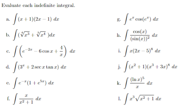 Solved Evaluate each indefinite | Chegg.com