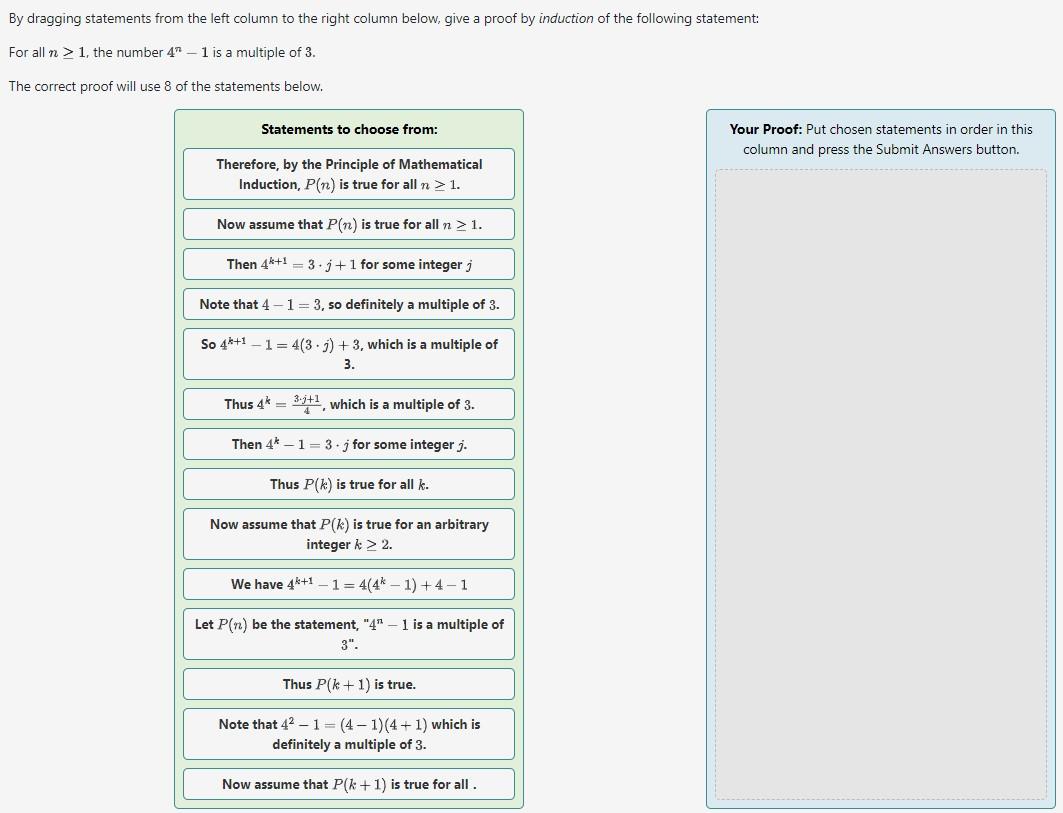 Solved By dragging statements from the left column to the | Chegg.com