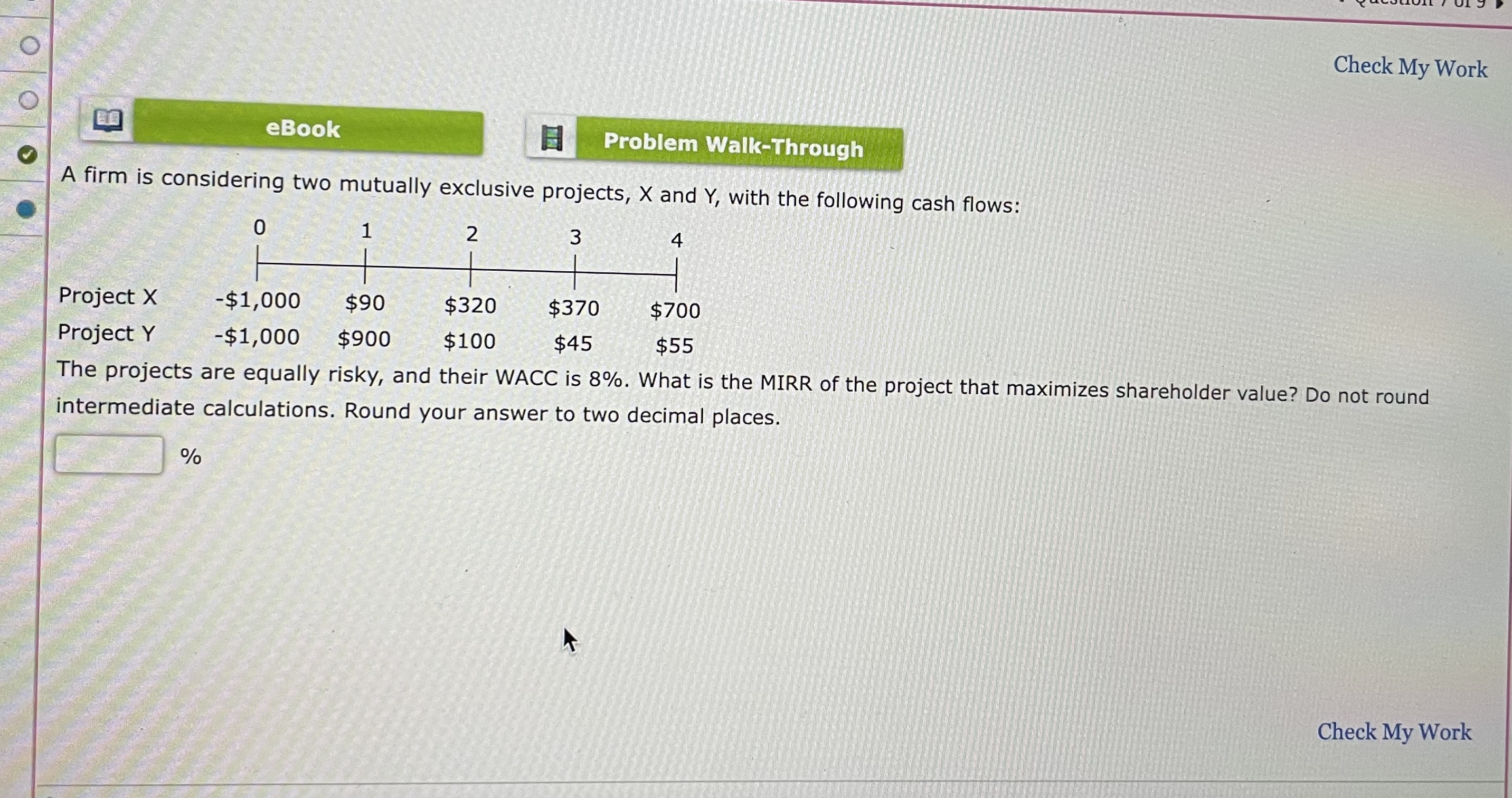 Solved A company has a 13% WACC and is considering two | Chegg.com