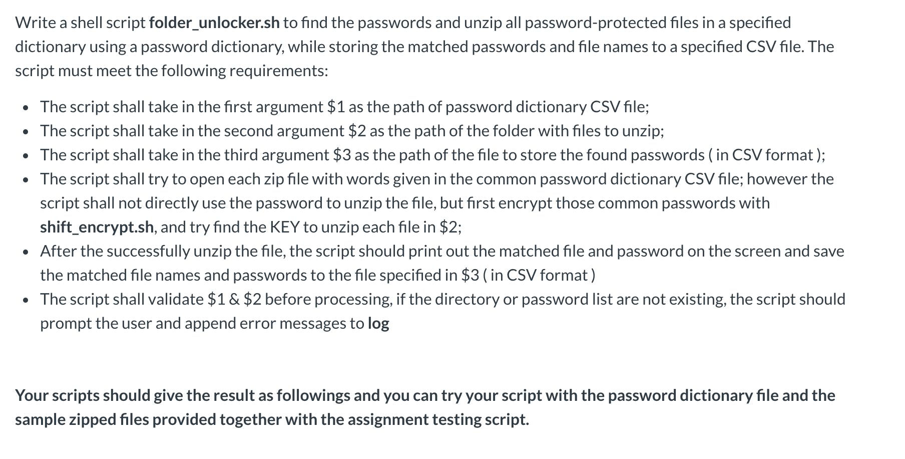 Write a shell script folder_unlocker.sh to find the | Chegg.com