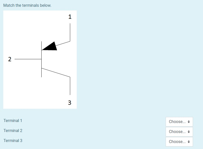 Solved Match the terminals below. 1 2 3 Terminal 1 Choose... | Chegg.com