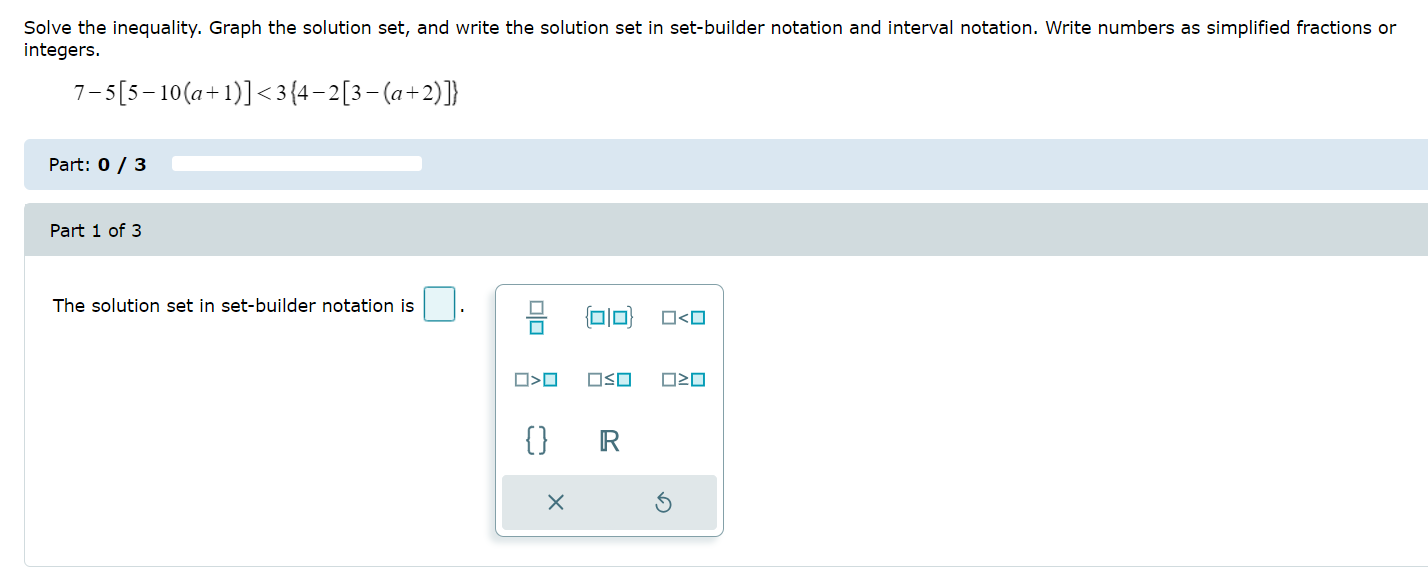 Solved Solve the inequality. Graph the solution set, and | Chegg.com
