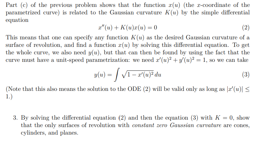 Solved Part (c) of the previous problem shows that the | Chegg.com