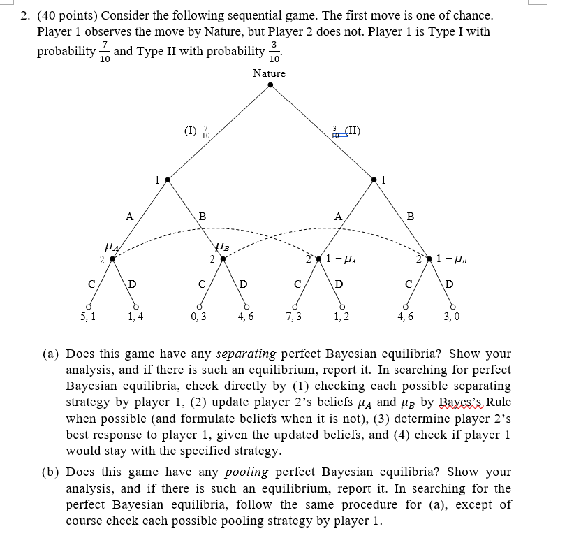 Solved Consider the following sequential game. The first | Chegg.com