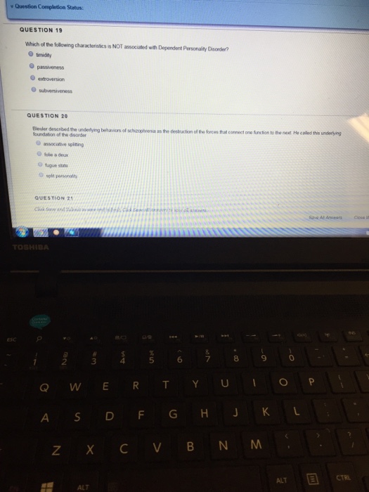 Solved Question Completion Status QUESTION 19 Wtich of the | Chegg.com