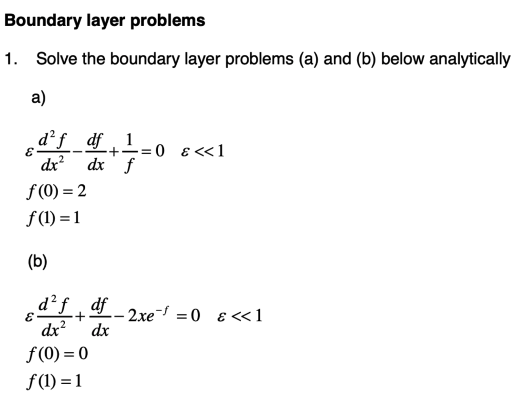 Boundary layer problems 1. Solve the boundary layer | Chegg.com