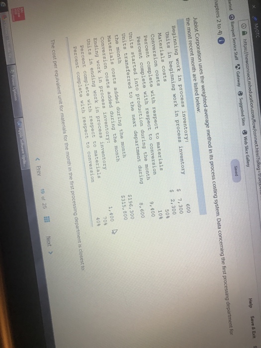 Solved ⓘ슐 https://newconnect.mhed arted hapters 2 to 4) Help | Chegg.com