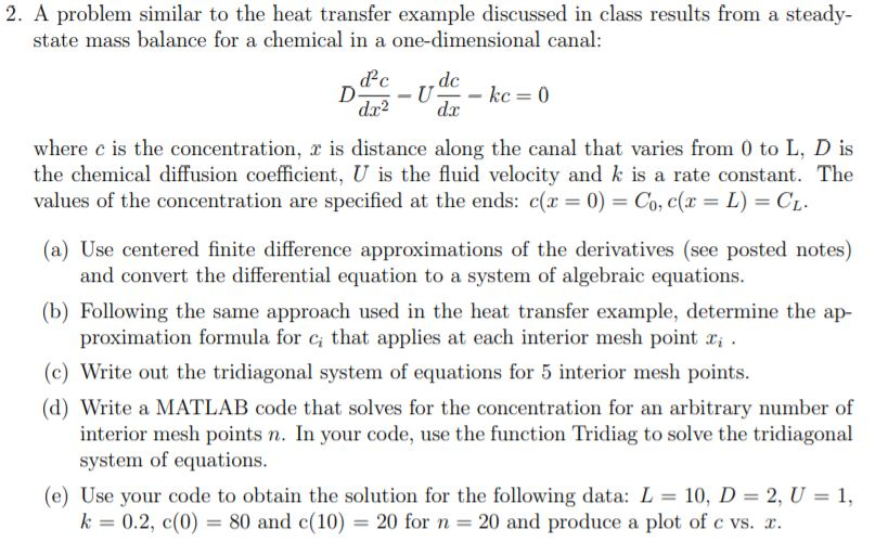 Solved 2. A problem similar to the heat transfer example | Chegg.com