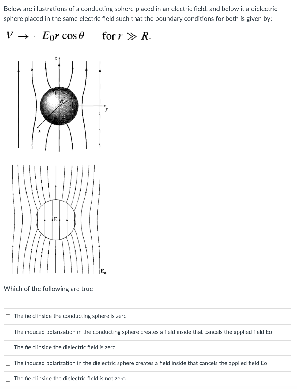 Solved Below are illustrations of a conducting sphere placed | Chegg.com