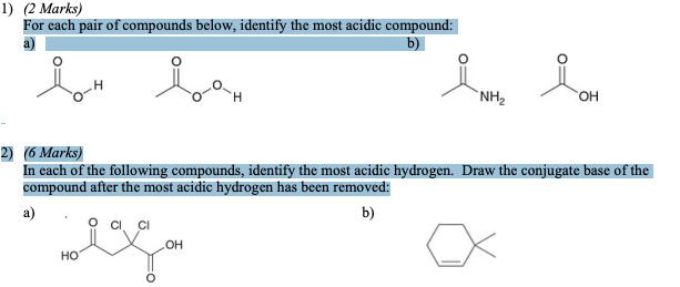 Solved (2Marks) For each pair of compounds below, identify | Chegg.com