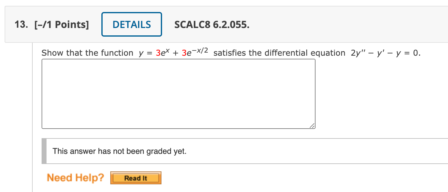 Solved Show that the function y=3ex+3e−x/2 satisfies the | Chegg.com