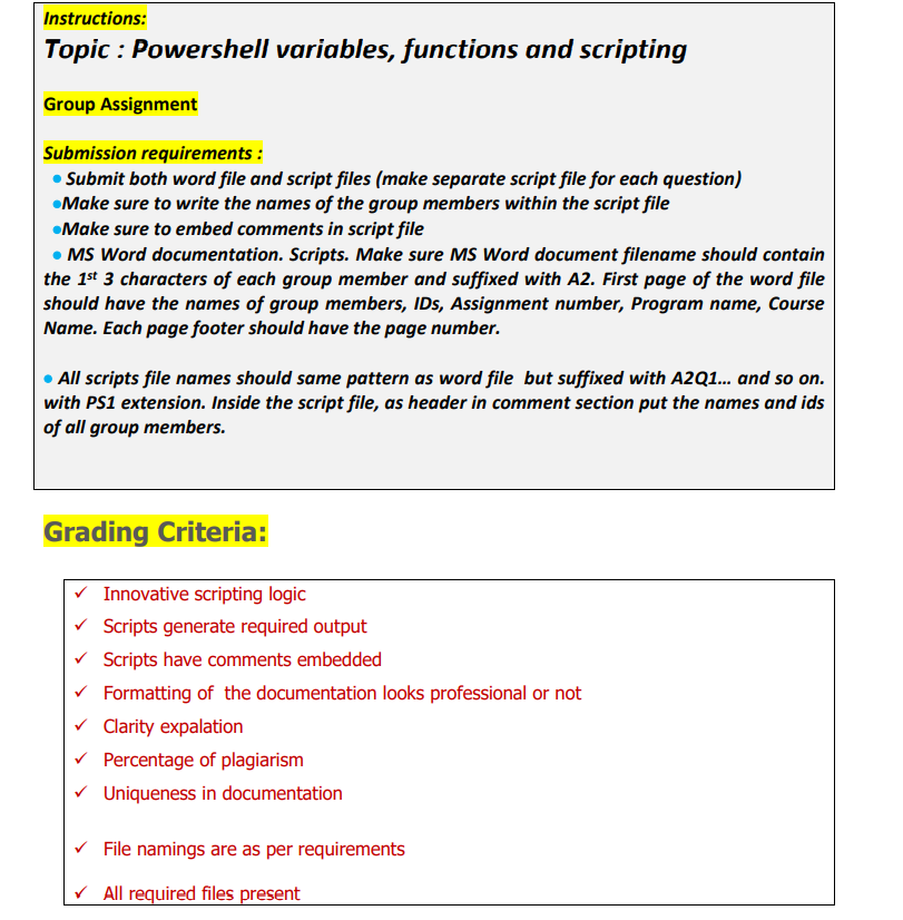 Solved Instructions Topic Powershell Variables Functions 4899