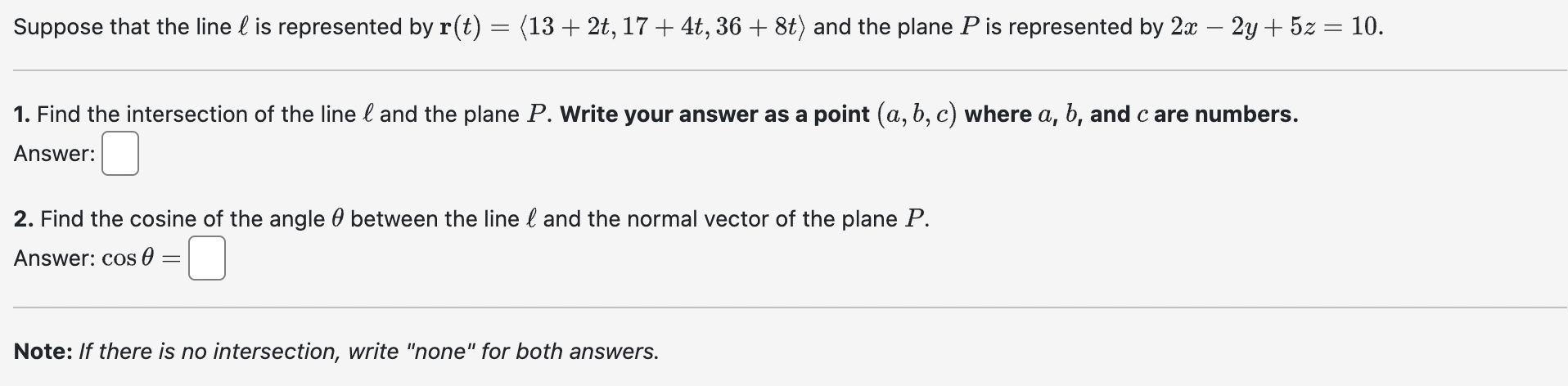 Solved Suppose that the line ℓ is represented by | Chegg.com