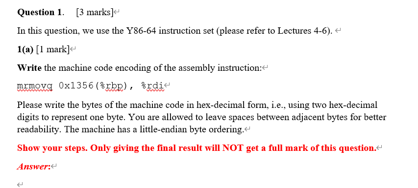 Solved Question 1. [3 marks] In this question, we use the | Chegg.com