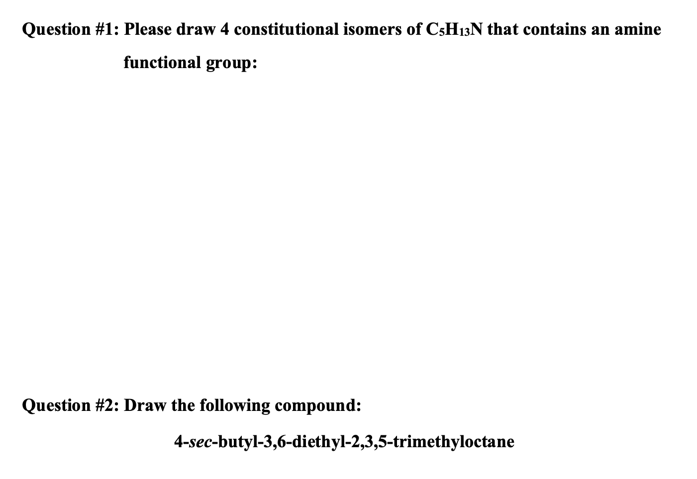 Solved Question #1: Please draw 4 constitutional isomers of | Chegg.com