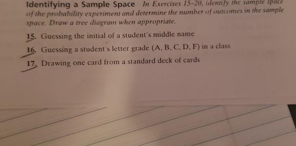 Solved Identifying a Sample Space In Exercises 15-20, | Chegg.com