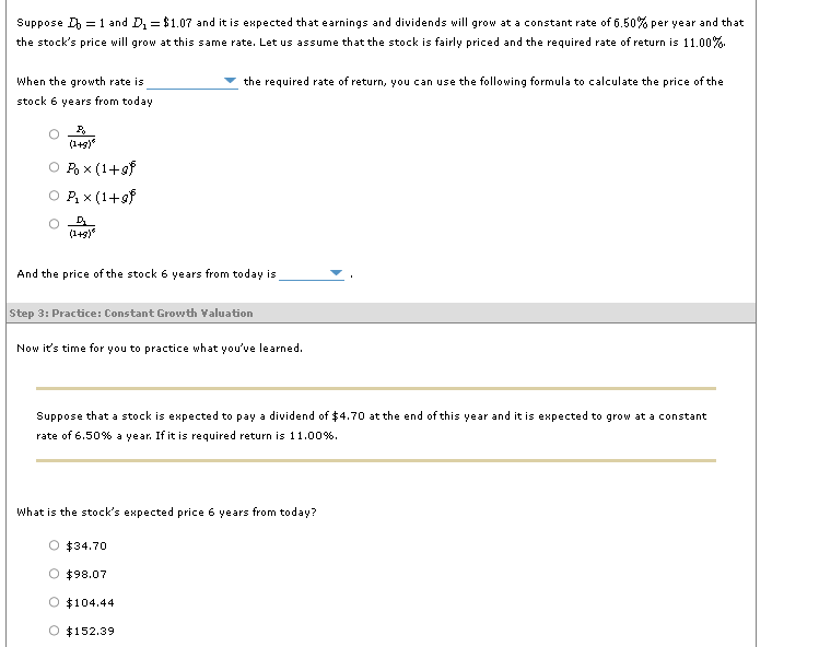Solved 2. Constant Growth Yaluation (Formula Approach) Step | Chegg.com