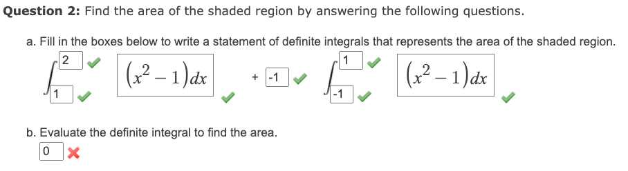 Solved Question 2: Find the area of the shaded region by | Chegg.com
