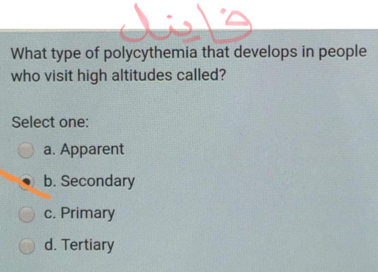 Solved What type of polycythemia that develops in people who | Chegg.com