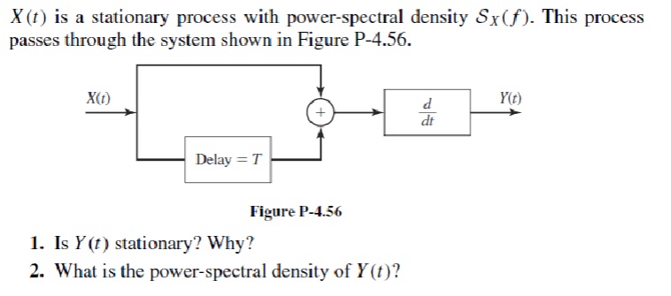 Solved X T ﻿is A Stationary Process With Power Spectral