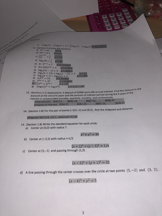 Solved 2.6) Solve the i 8. (Section 3.1, 3.2) Use | Chegg.com