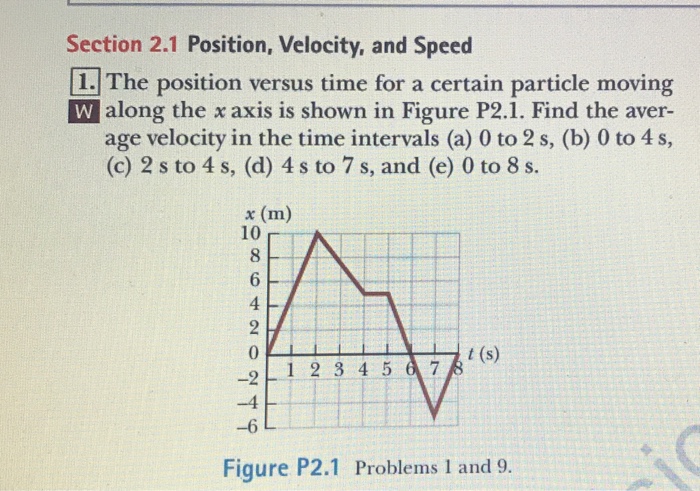 Solved Section 2.1 Position, Velocity, and Speed 1.] The | Chegg.com