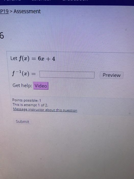 Solved Assume That The Function F Is A One To One Function