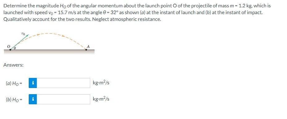 Solved Determine The Magnitude Ho Of The Angular Momentum
