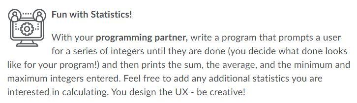Solved Fun with Statistics! With your programming partner, | Chegg.com
