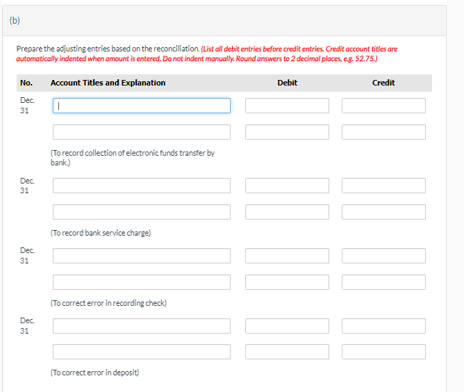 Solved What should I put for Account Titles & Explanations / | Chegg.com