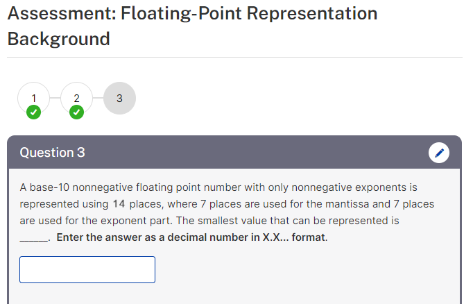 Solved Assessment: Floating-Point | Chegg.com