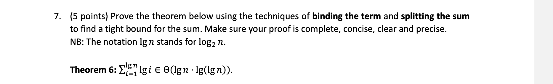Solved 7. (5 points) Prove the theorem below using the | Chegg.com