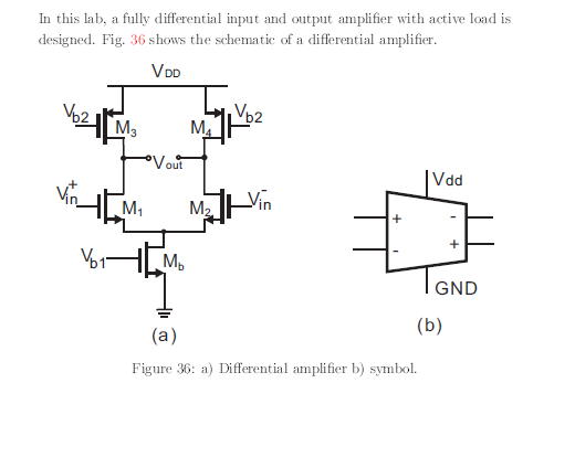 In this lab, a fully differential input and output | Chegg.com