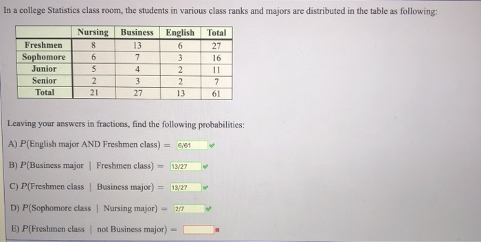 Solved In a college Statistics class room, the students in | Chegg.com Solved In a college Statistics class room, the students in | Chegg.com