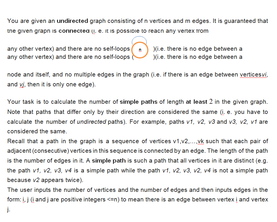 Solved You are given an undirected graph consisting of n | Chegg.com