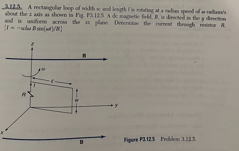 Solved 3.12.5. A rectangular loop of width w and length l is | Chegg.com