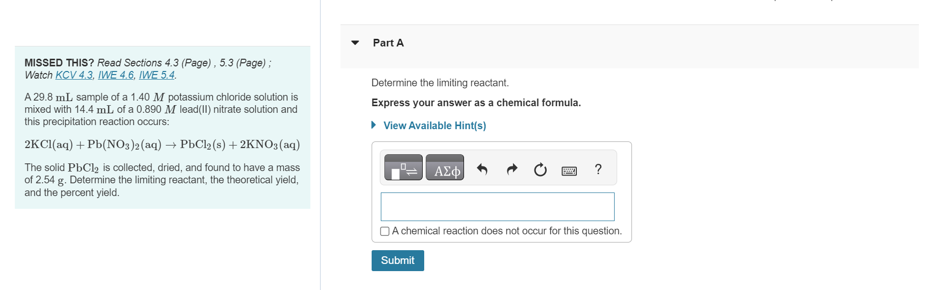 Solved A 29.8 mL sample of a 1.40 M potassium chloride | Chegg.com