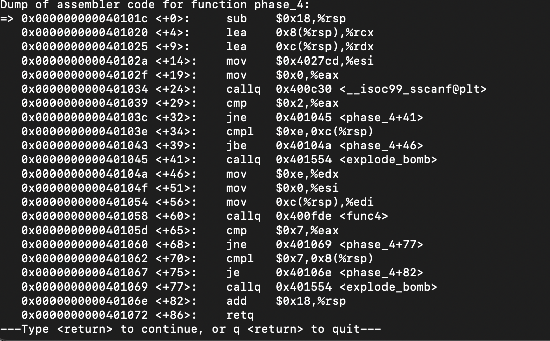 Solved Dump of assembler code for function func4: | Chegg.com