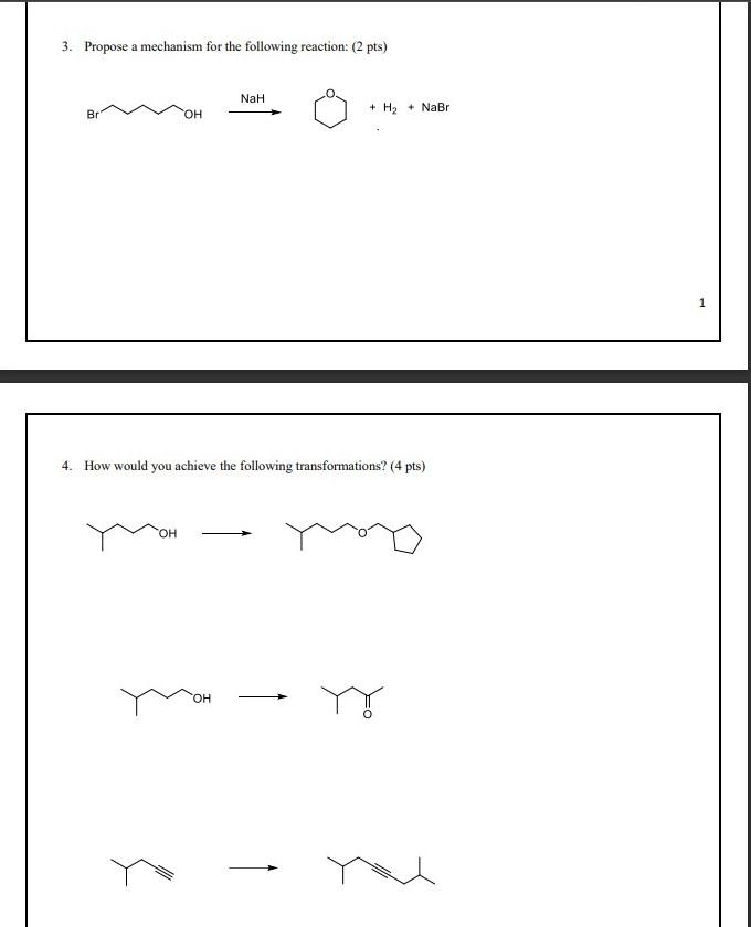 Solved 3. Propose a mechanism for the following reaction: ( | Chegg.com